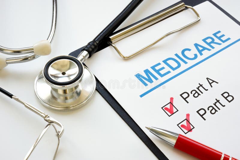 Medicare Application Form with Marked Plan a and B. Stock Photo - Image ...