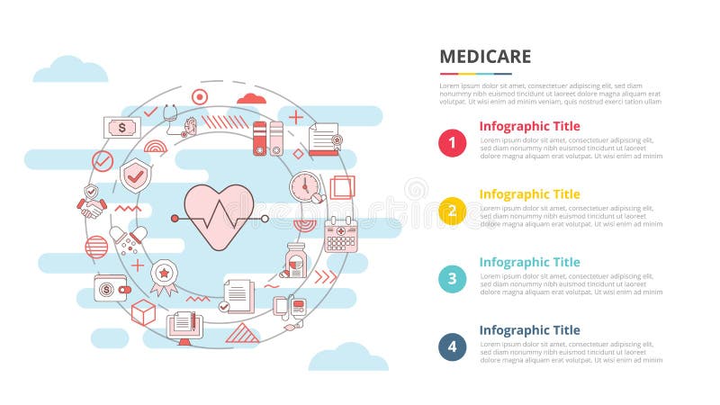 Medicare Concept for Infographic Template Banner with Four Point List ...