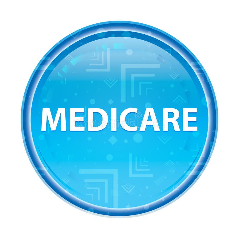 Medicare Floral Blue Round Button Stock Illustration - Illustration of ...