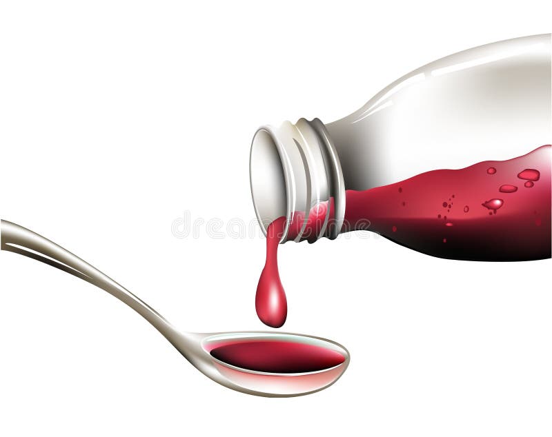 Medicated sirap vektor illustrationer. Illustration av hälsa - 16983204