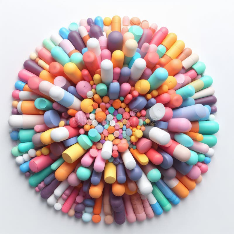 Medication in Assorted Shapes and Sizes Stock Illustration ...