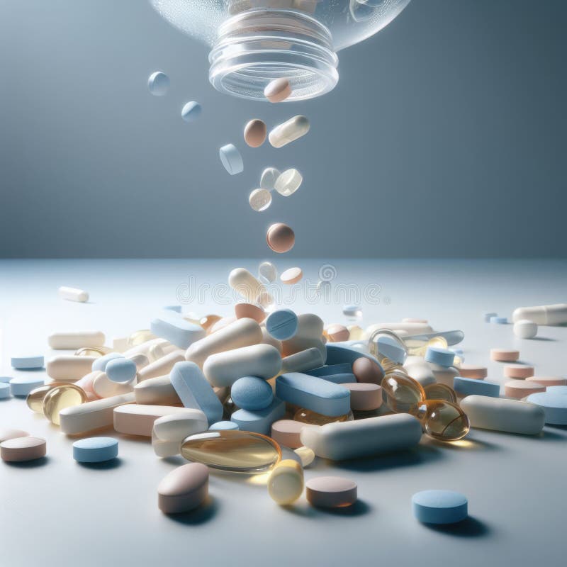 Medication Being Poured Out of Container Stock Illustration ...