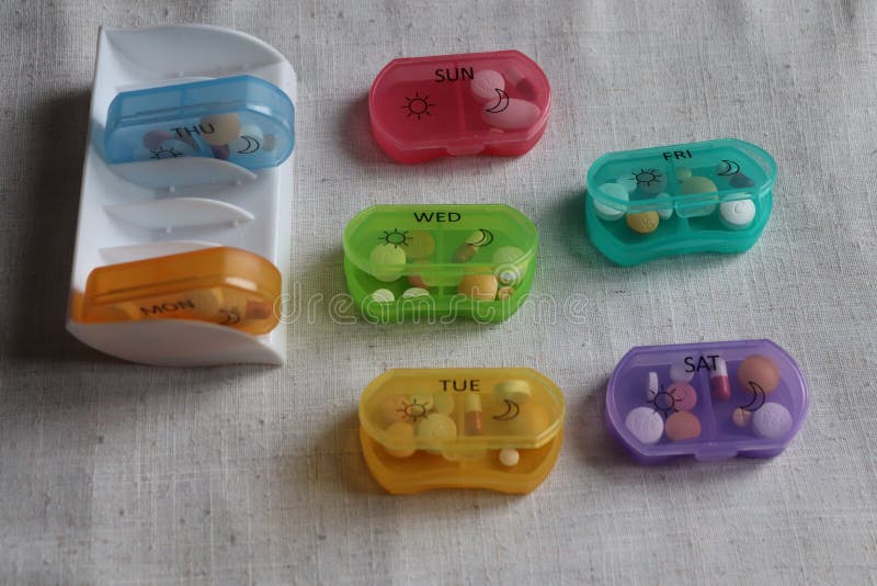 Medication for daily and Weekly Use in Labelled Boxes.chemist Doctors ...