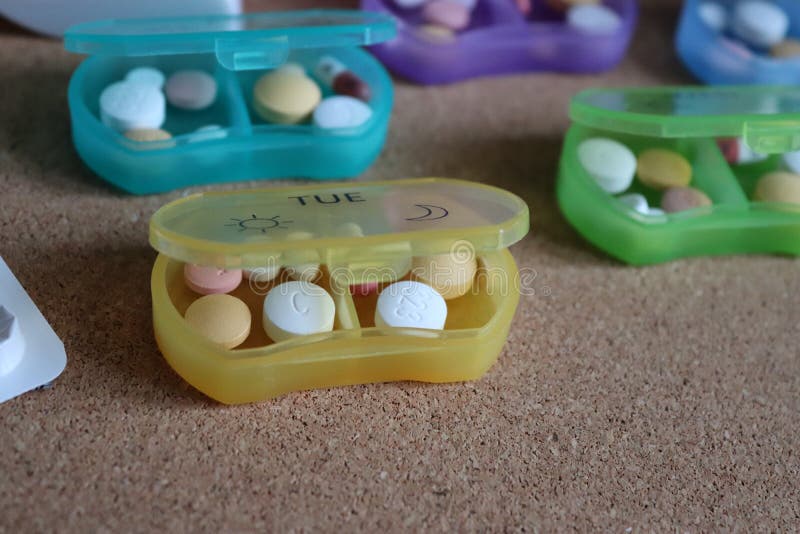 Medication for daily and Weekly Use in Labelled Boxes.chemist Doctors ...