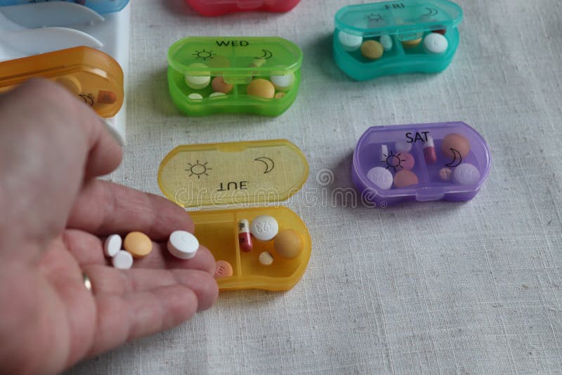 Medication for daily and Weekly Use in Labelled Boxes.chemist Doctors ...