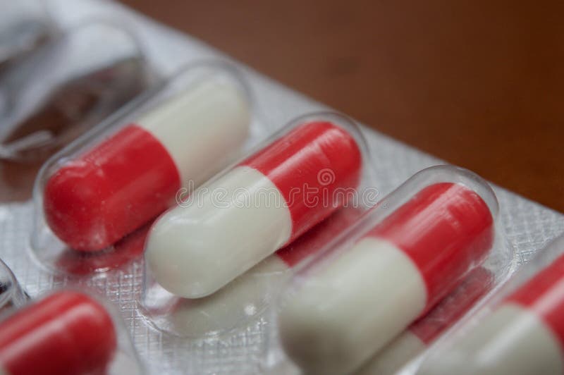 Medication Capsules in Macro View Stock Photo - Image of drug ...