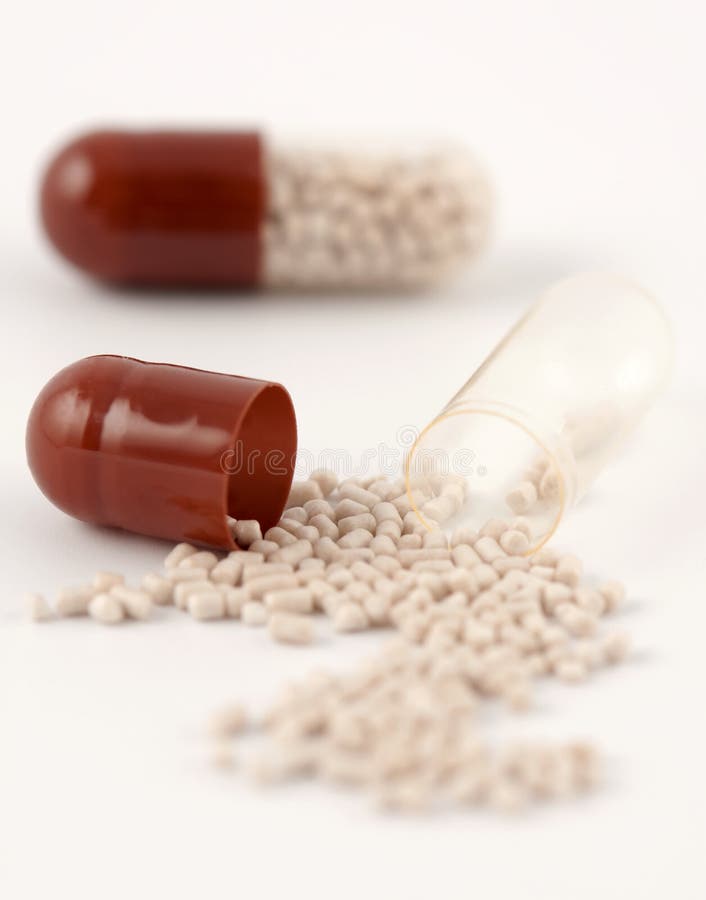 Medication Capsules Open and Closed Stock Photo - Image of recovery ...