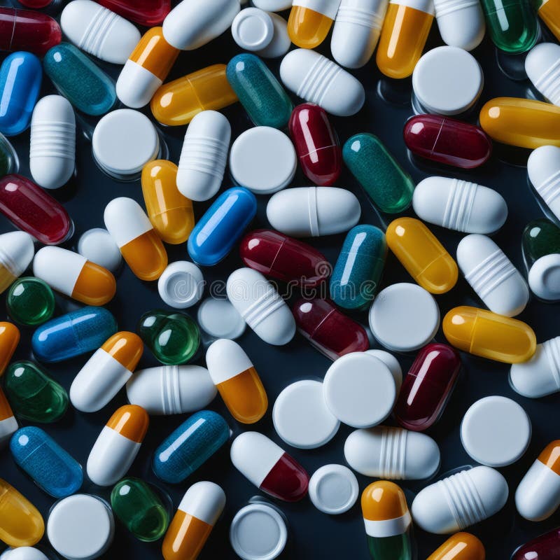 Medication Capsules and Tablets Stock Photo - Image of aigenerated ...