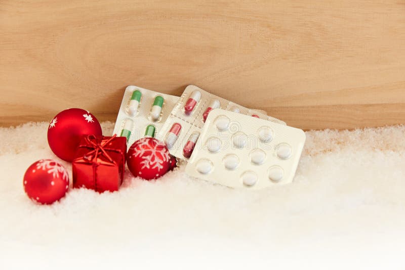 Medication for Christmas As a Gift Stock Image - Image of tablet ...
