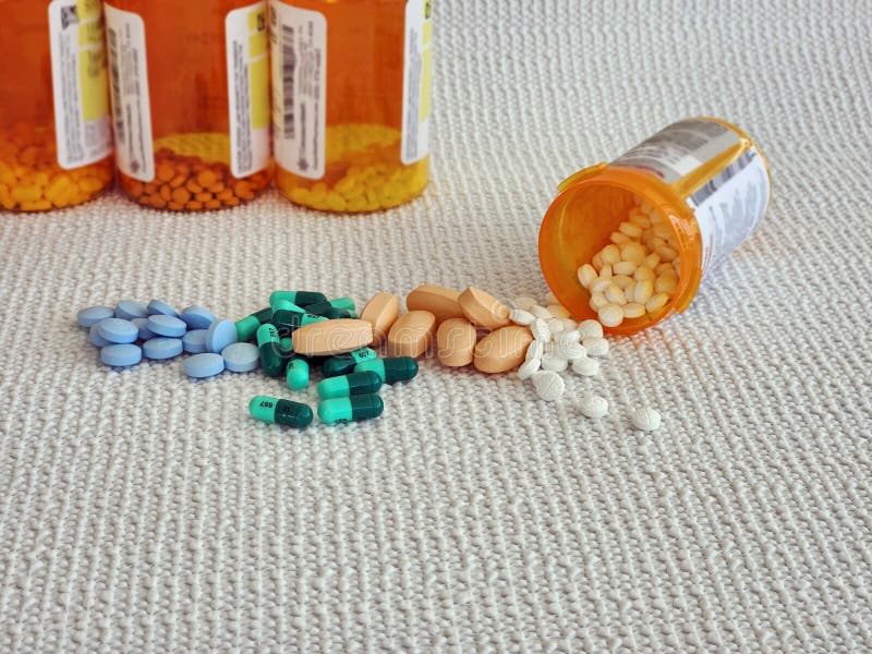 Medication in pill bottle stock image. Image of bottle - 291418887