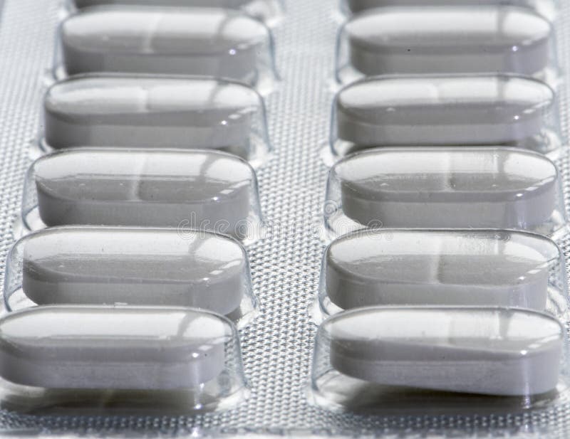Medication Pills in Strips of Plastic Stock Photo - Image of medication ...