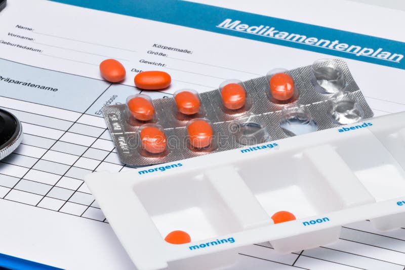 Medication Plan with Tablets and Stethoscope Stock Image - Image of ...