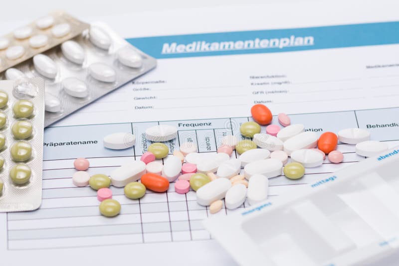 Medication Plan with Tablets and Stethoscope Stock Photo - Image of ...
