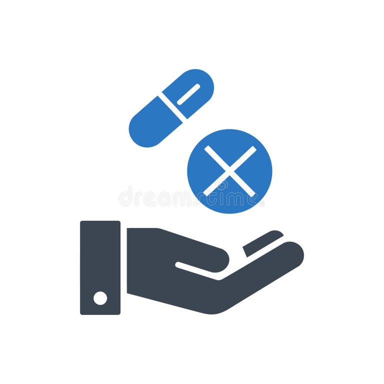 Medication Rejection Support Icon Stock Vector - Illustration of sign ...