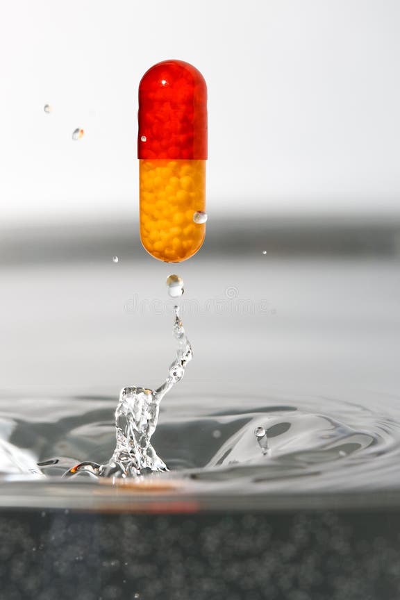 Medication and Splash of Water Stock Image - Image of splash, drug: 4720867