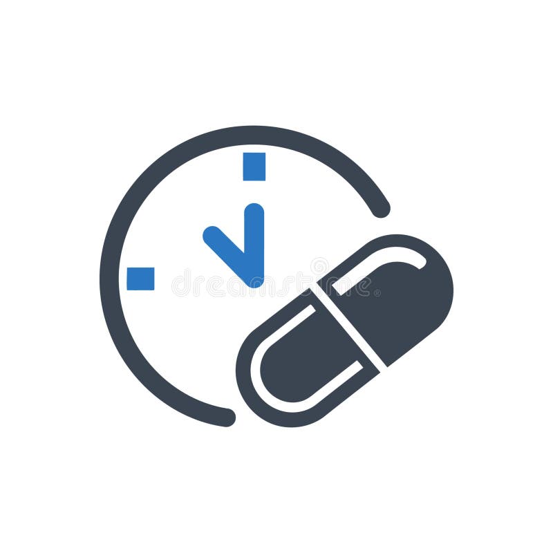 Medication Time Icon stock vector. Illustration of sign - 361529303
