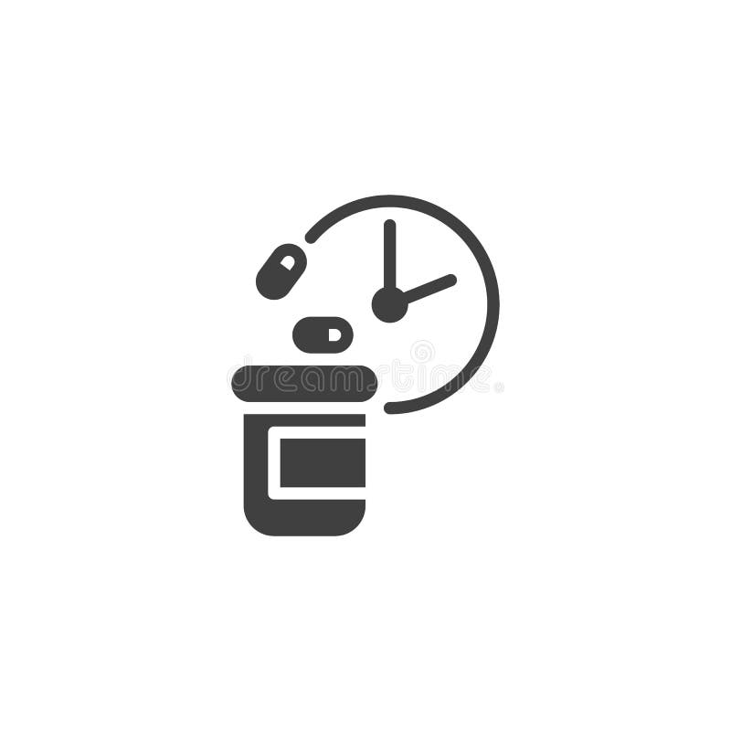 Medication Time Schedule Icon Vector. Solid Logo Illustration ...