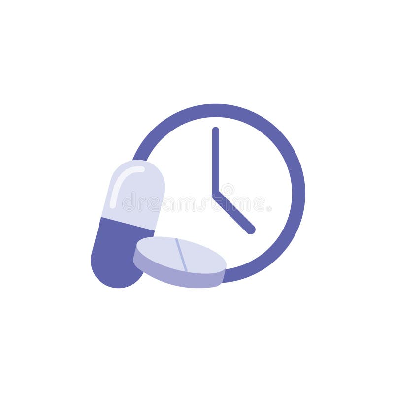 Medication Timing Icon on White Background Stock Illustration ...