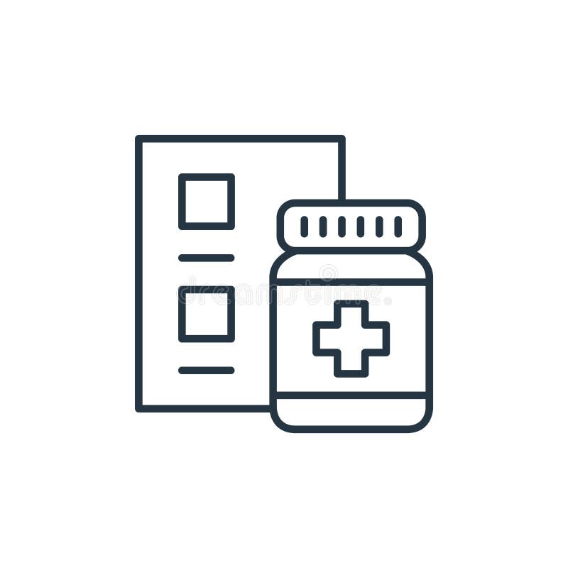 Medication Vector Icon Isolated on White Background. Outline, Thin Line ...