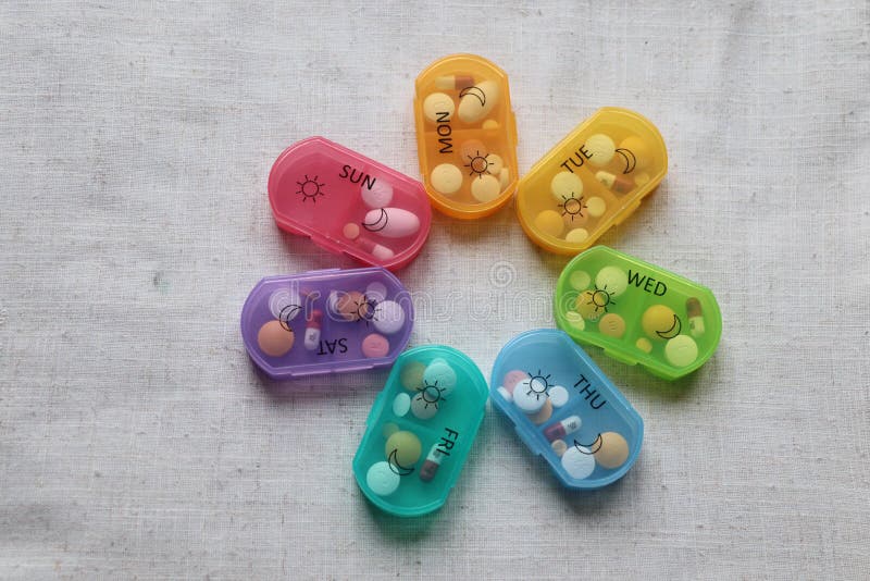 Medication for daily and Weekly Use in Labelled Boxes.chemist Doctors ...