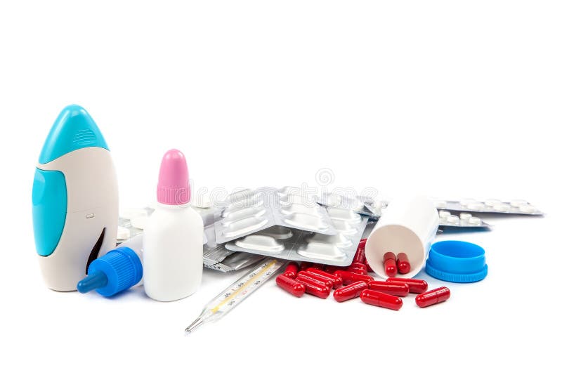 Medication On White Background Stock Image - Image of medicinal, drug ...