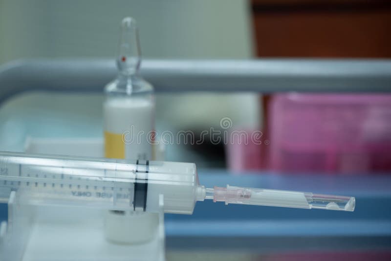 Medications Preparing for Injection in the Syringes and Needles for ...