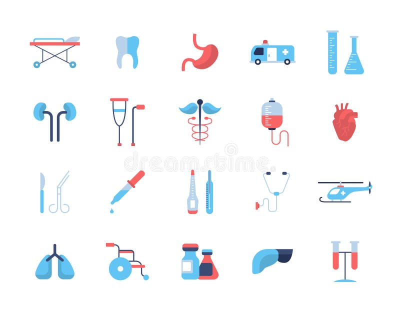 Medicin - Plana Designsymboler, Pictograms Vektor Illustrationer ...