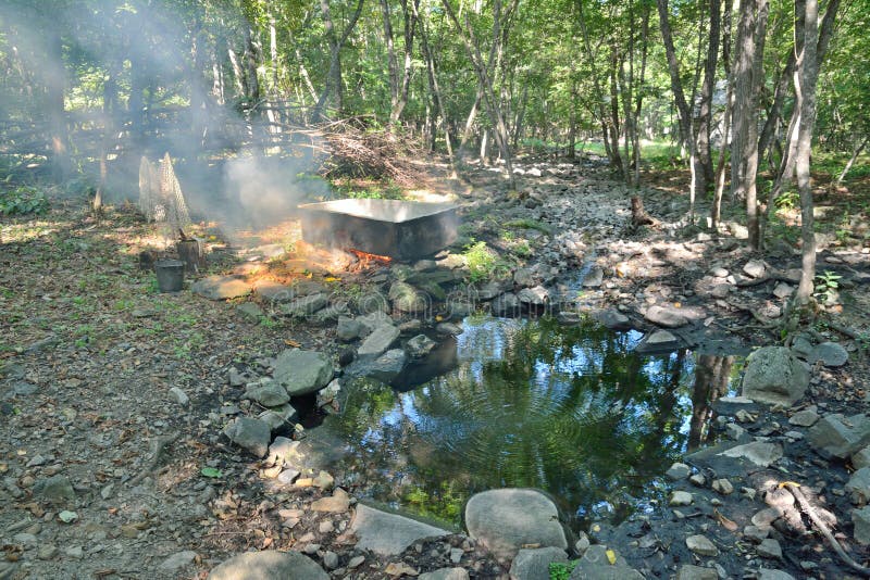 Medicinal Bath in Forest 11 Stock Image - Image of background ...