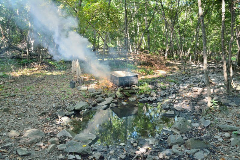 Medicinal bath in forest 6 stock image. Image of refreshment - 122252043