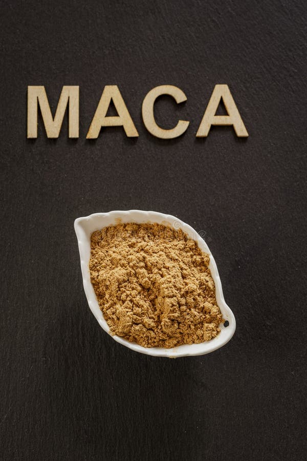 Medicinal and Food Maca Powder Stock Photo - Image of dietary, milled ...