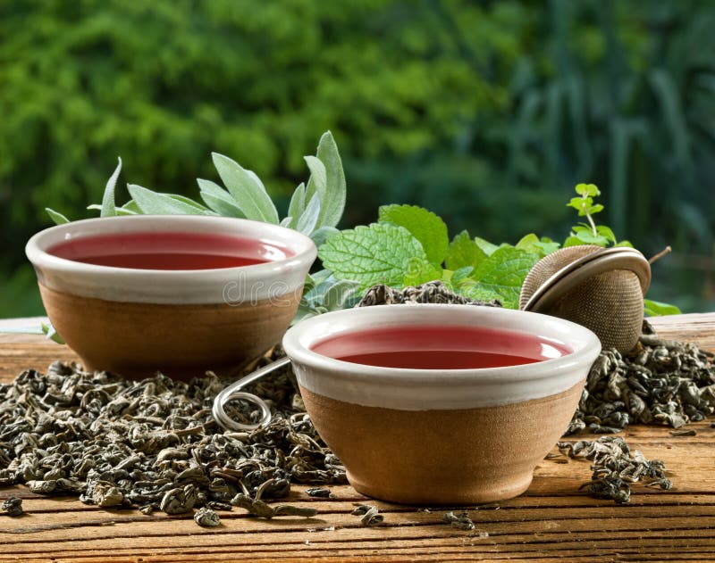 Medicinal herb, Green tea with herbaceous