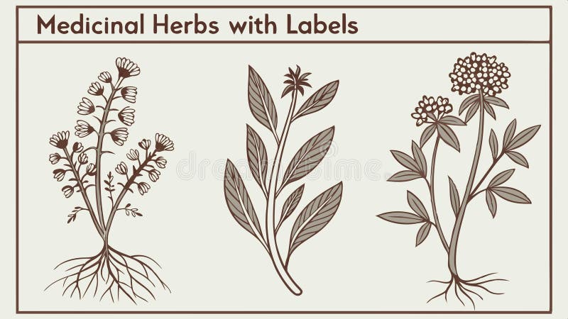 Medicinal Herbs Chart, Botanical Guide Vector Design Generative AI ...