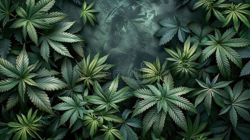 Medicinal Marijuana Leaf Frame on Black Background Stock Image - Image ...