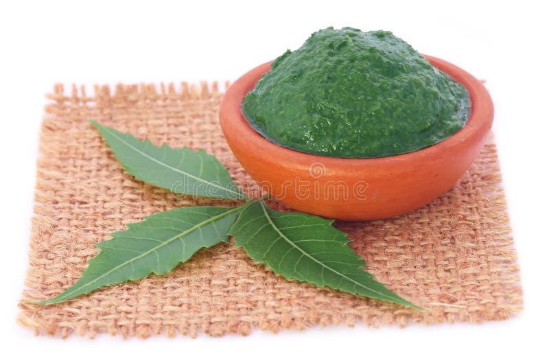 Medicinal Neem Leaves with Paste Stock Photo - Image of disease, green ...