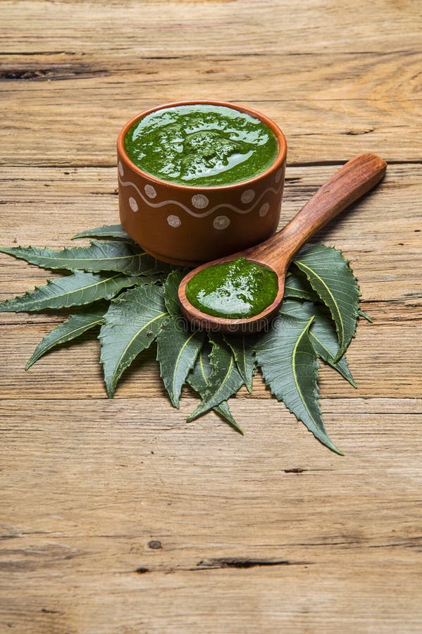 Medicinal Neem Leaves with Paste Stock Photo - Image of juice, branch ...