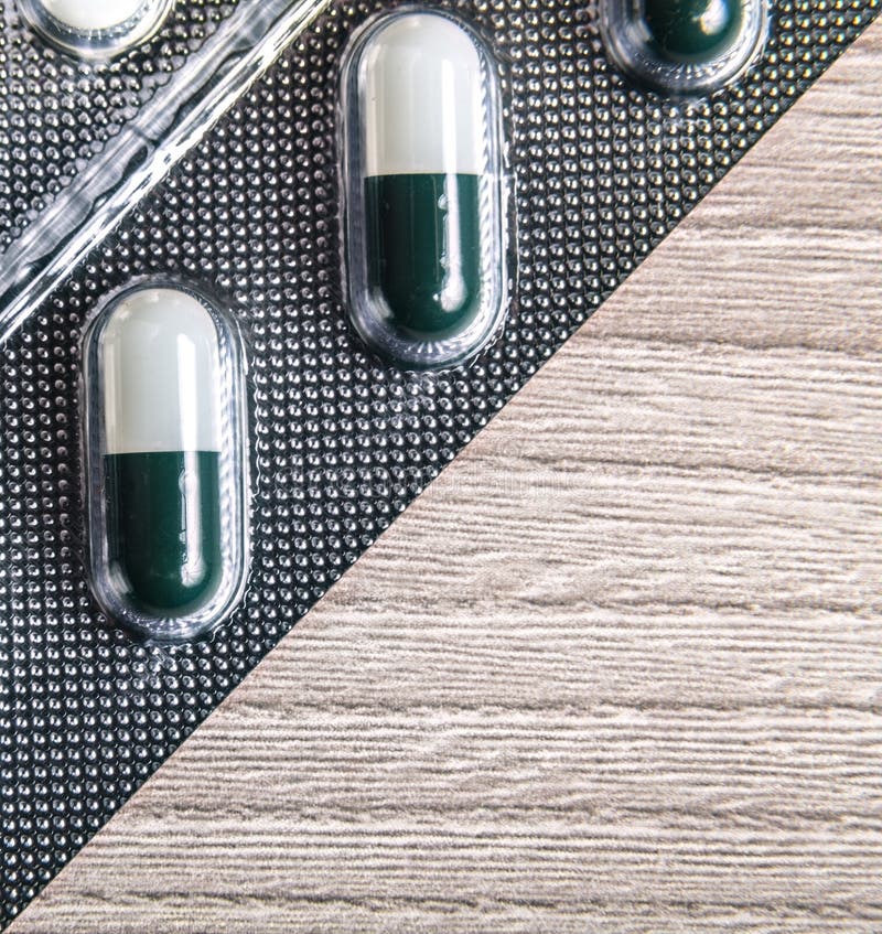 Medicinal Preparation in the Form of Powder in Capsules. Stock Image ...