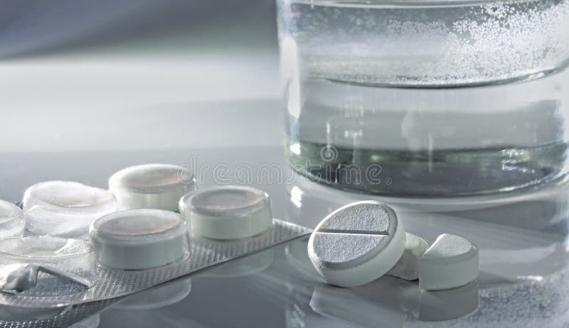 Medicinal Tablets and Water Stock Photo - Image of antidote, medicine ...