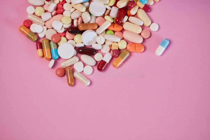 Medicine Header Background with Medicines Stock Image - Image of ...