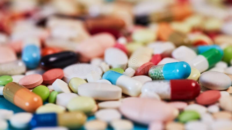 Medicine Header Background with Medicines Stock Image - Image of ...