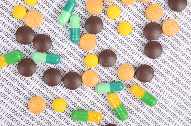 Medicine and binary code stock photo. Image of black - 29077694
