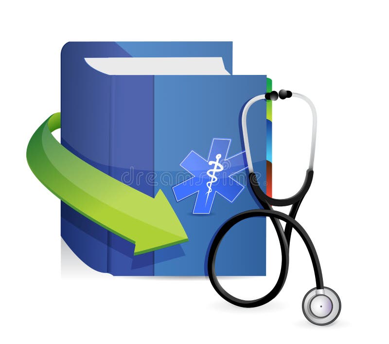 Medical Book and Symbol Illustrations Design Stock Illustration ...