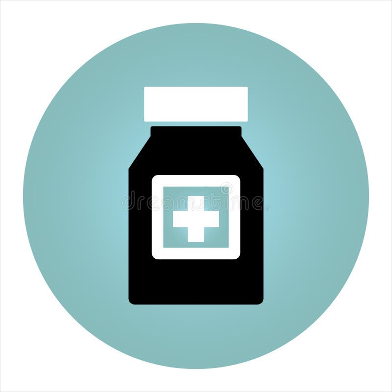 Medicine Bottle Icon. Capsule, Tablet, Vaccine Bottle Vector Icon Stock ...