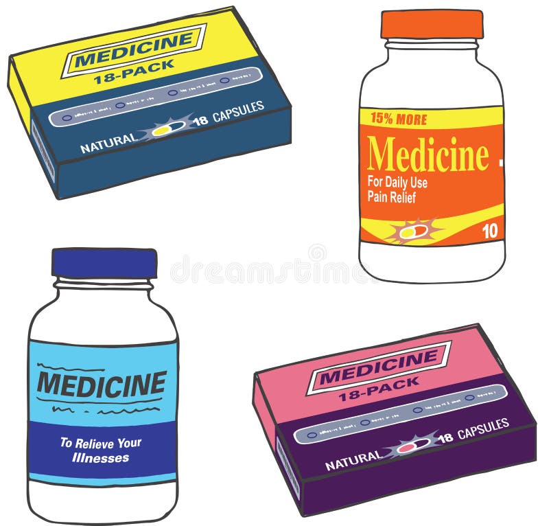 Medicine boxes and bottles stock vector. Illustration of antiseptic ...