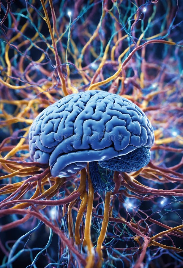 Medicine Brain Nerves Diagram. Selective Focus Stock Image - Image of ...