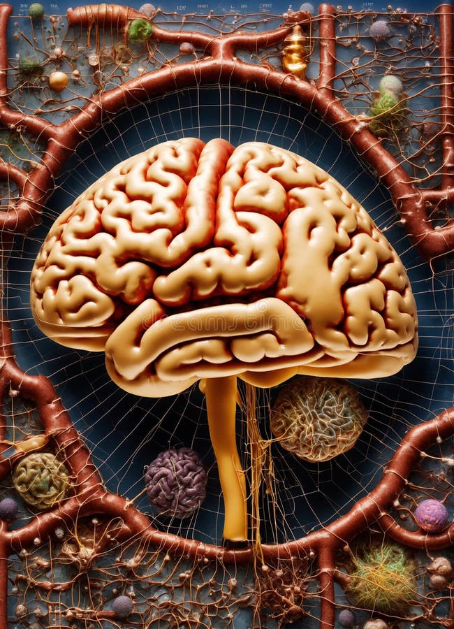 Medicine Brain Nerves Diagram. Selective Focus Stock Image - Image of ...