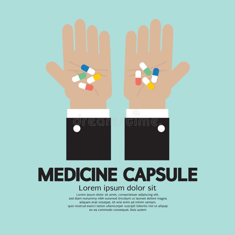 Medicine Capsule in Hand stock vector. Illustration of pill - 45904830