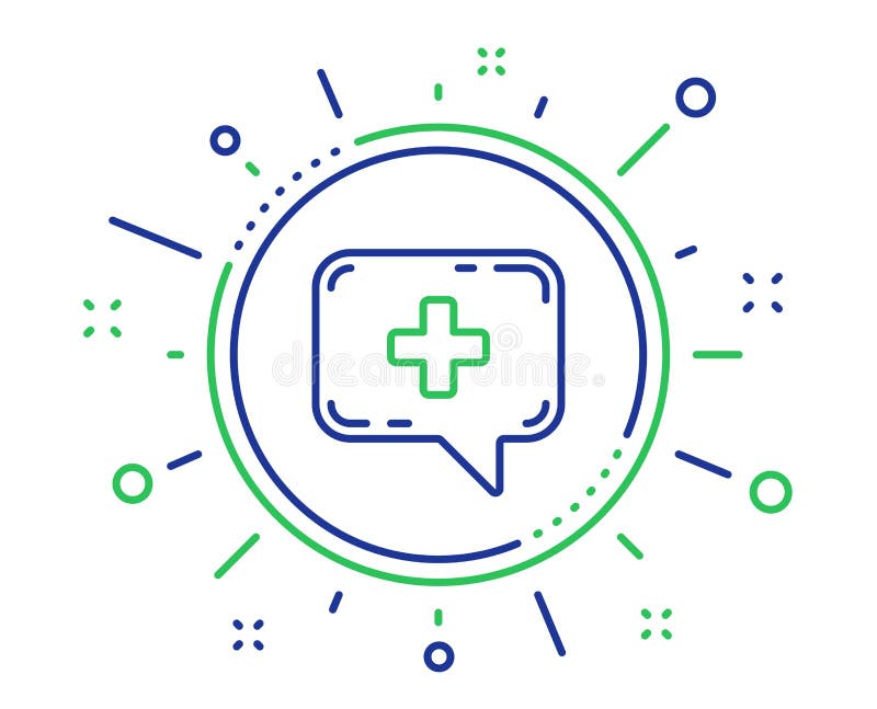 Medicine Chat Line Icon. Medical Help Sign. Vector Stock Vector ...