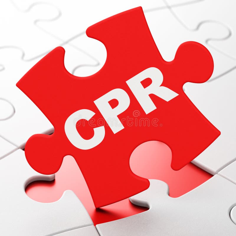 Medicine Concept: CPR on Puzzle Background Stock Illustration ...