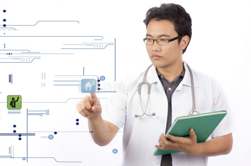 Medicine Doctor Hand Working Stock Image - Image of molecule, medic ...