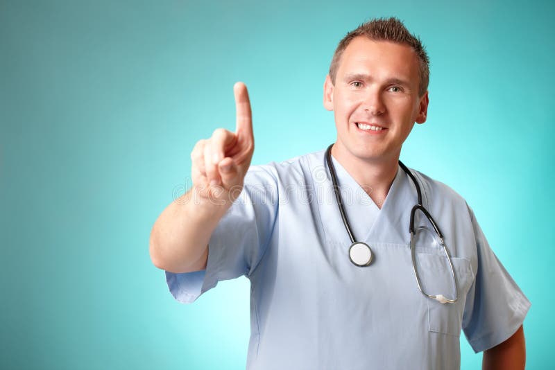Medicine doctor pointing stock photo. Image of human - 19888716